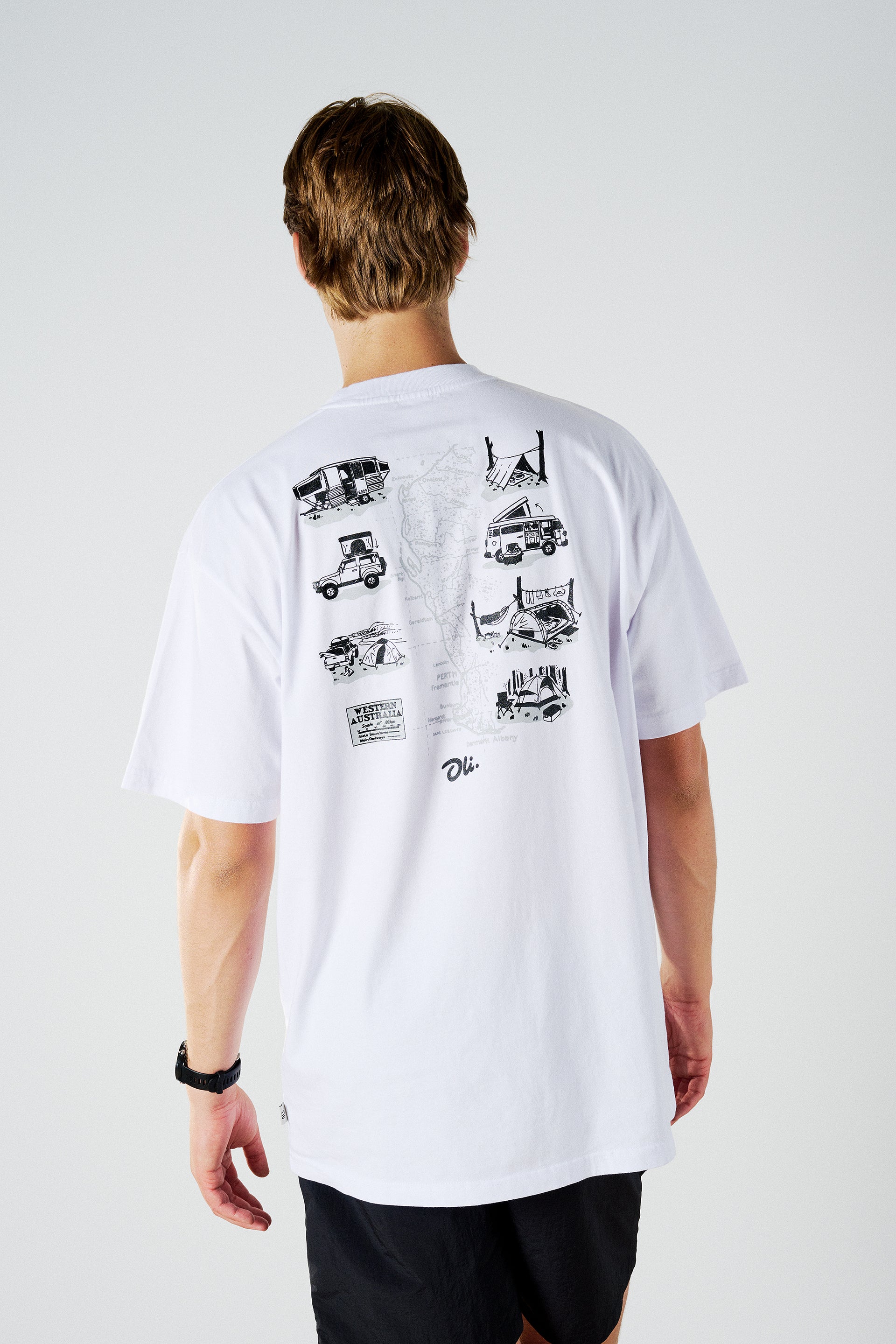 Camping Back Print T - White – Oli.