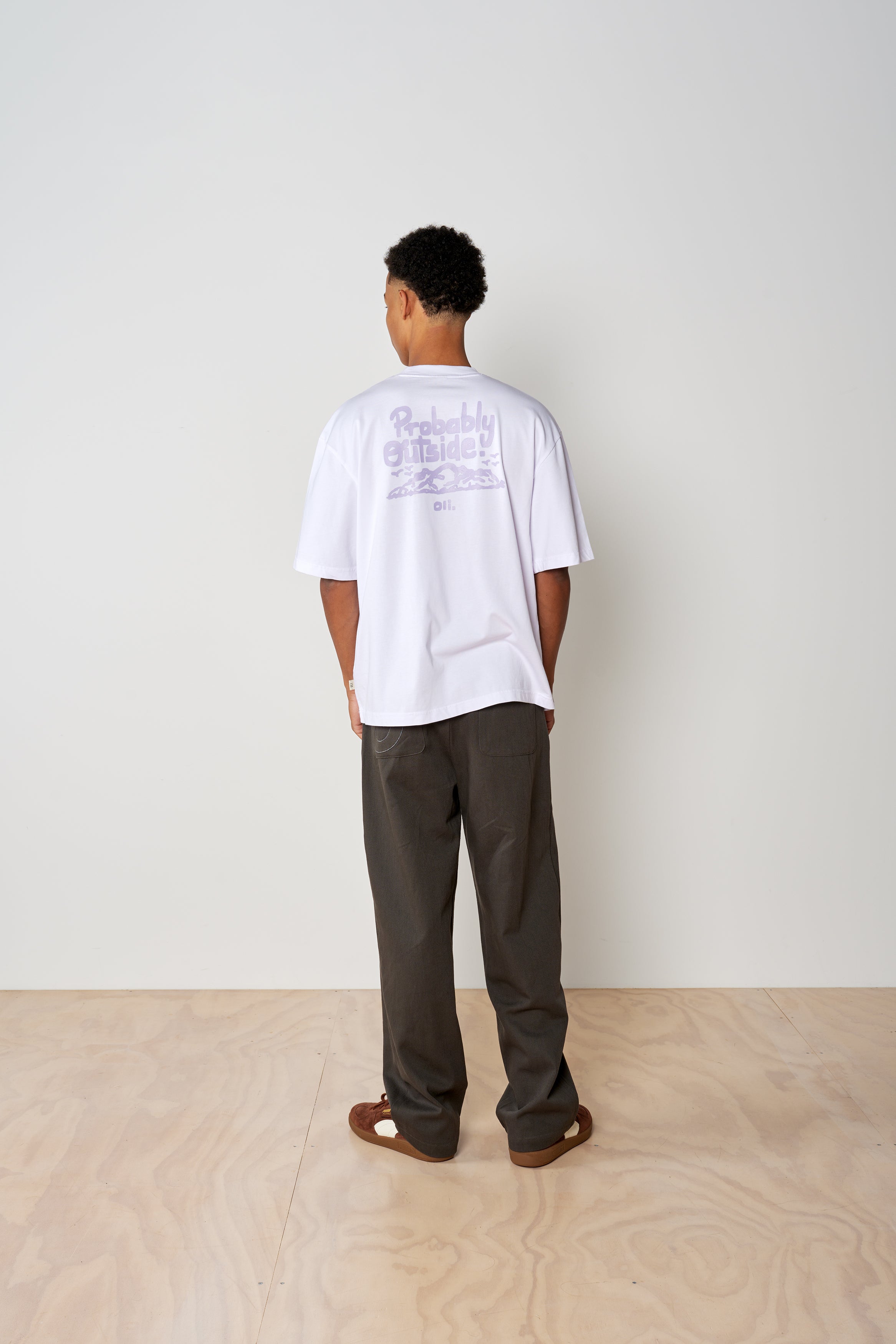 Probably Outside Back Print T - White – Oli.