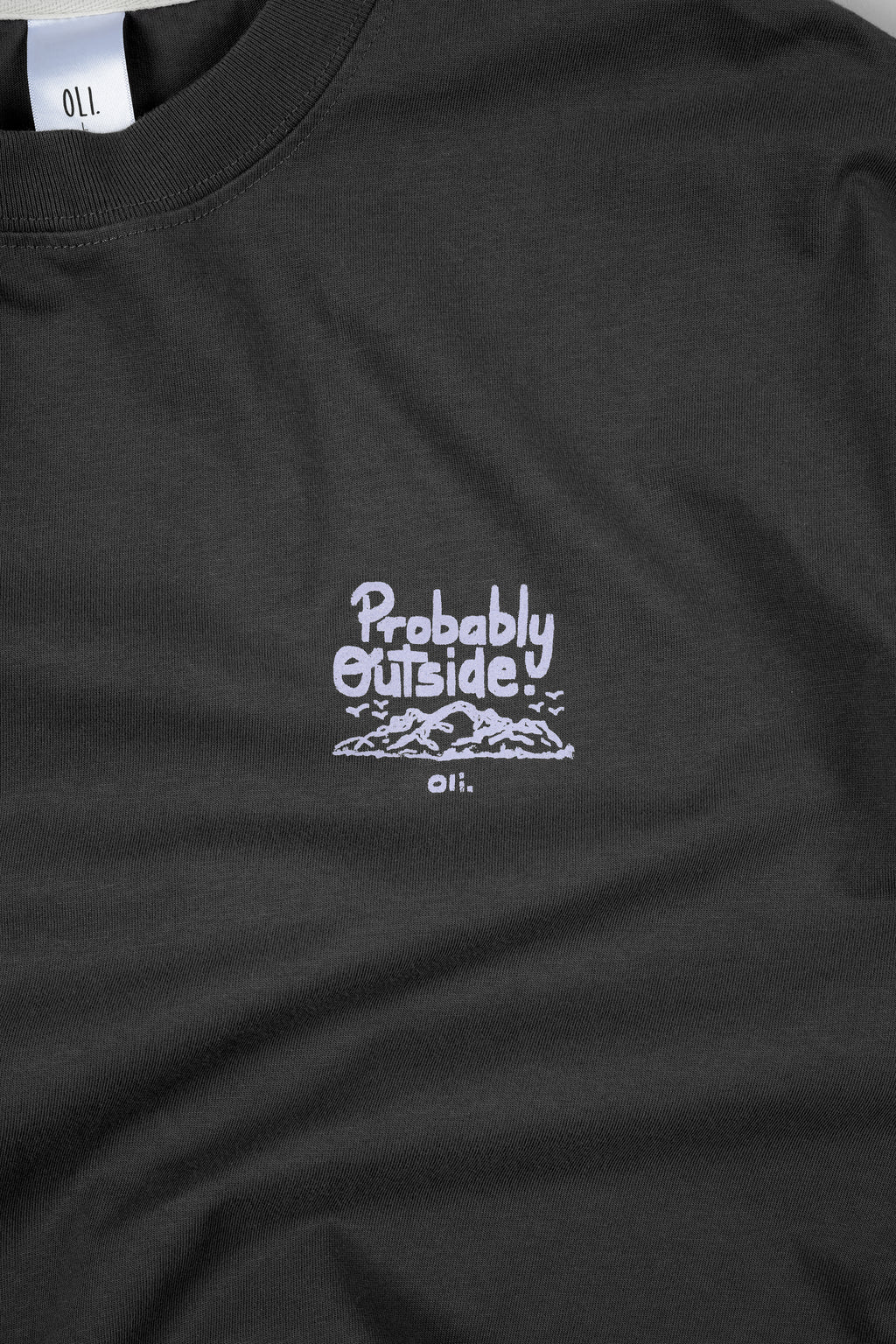 Probably Outside Back Print T - Coal – Oli.