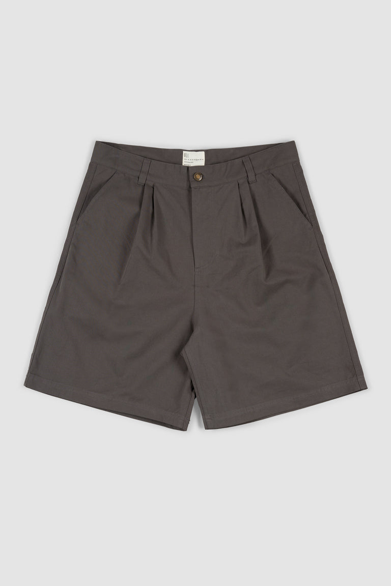 Pleated Cotton Short - Coal – Oli.