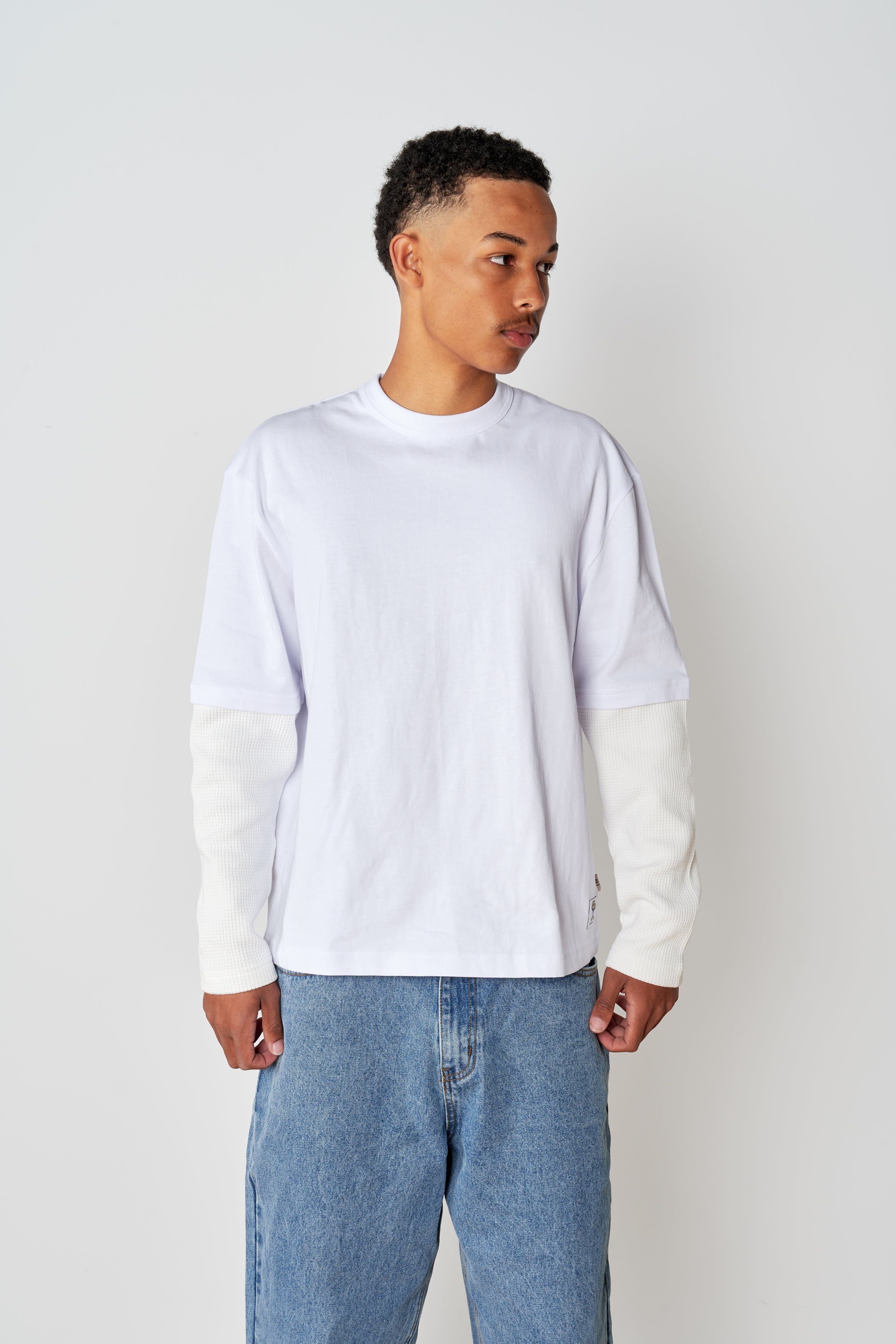 Layered Long Sleeve T - White – Oli.