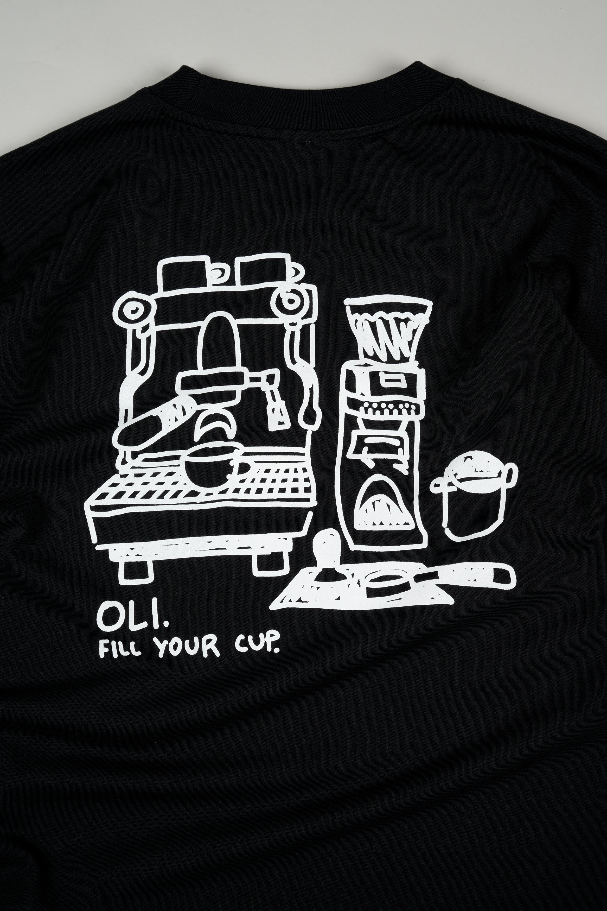 Fill Your Cup Back Print T - Black – Oli.