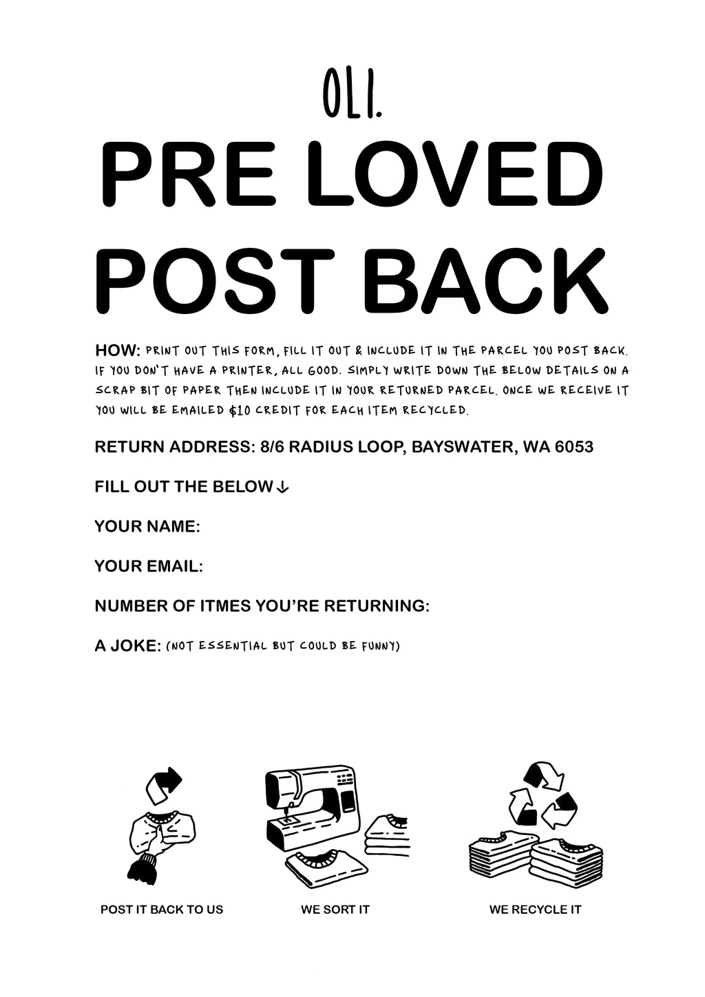 PRE LOVED RETURNS – Oli.